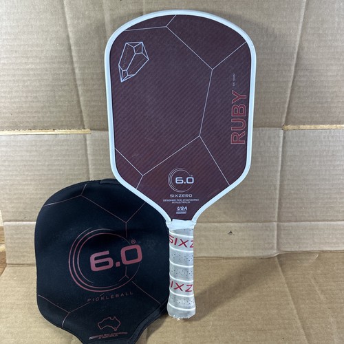 Six Zero 6.0 Ruby Pickleball Paddle 16mm W/ Paddle Cover | eBay