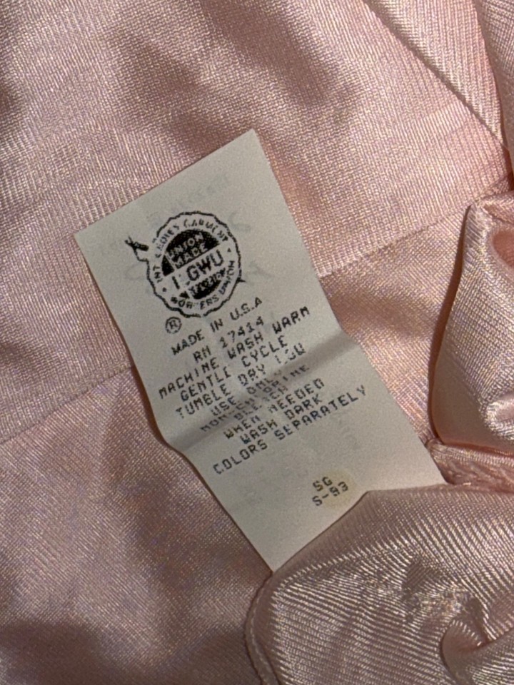 Vintage rare antron nylon pink miss elaine silky gown slip peignoir USA ...