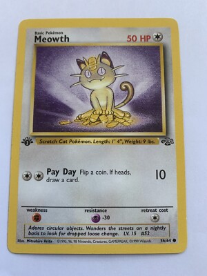 Meowth Pokemon Card 56/64 1st Edition | eBay