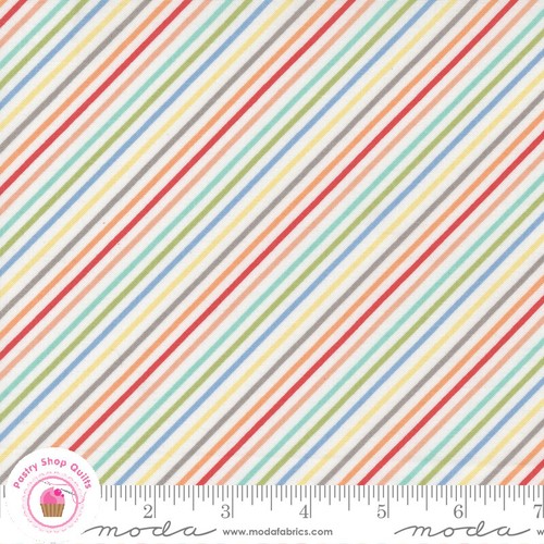 Moda EMMA 37636 11 White Multi Diagonal Stripes SHERRI & CHELSI Quilt ...