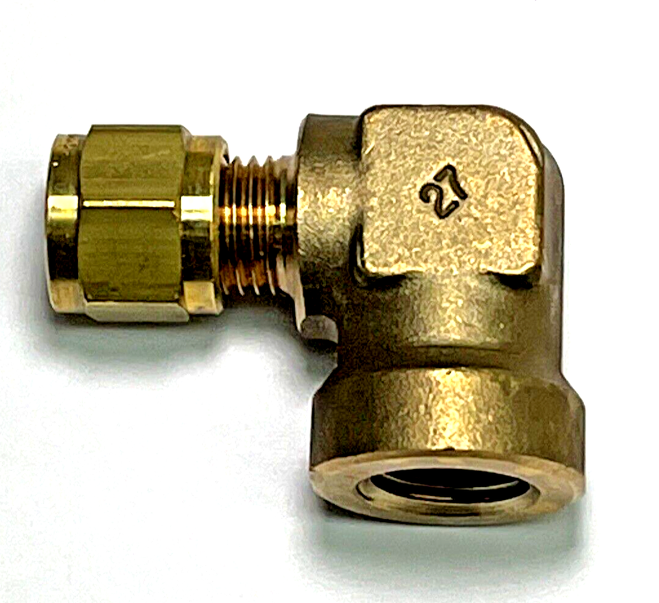 4LF4-BR Hoke GYROLOK Female Elbow 1/4 Compression x 1/4 npt BRASS HR | eBay