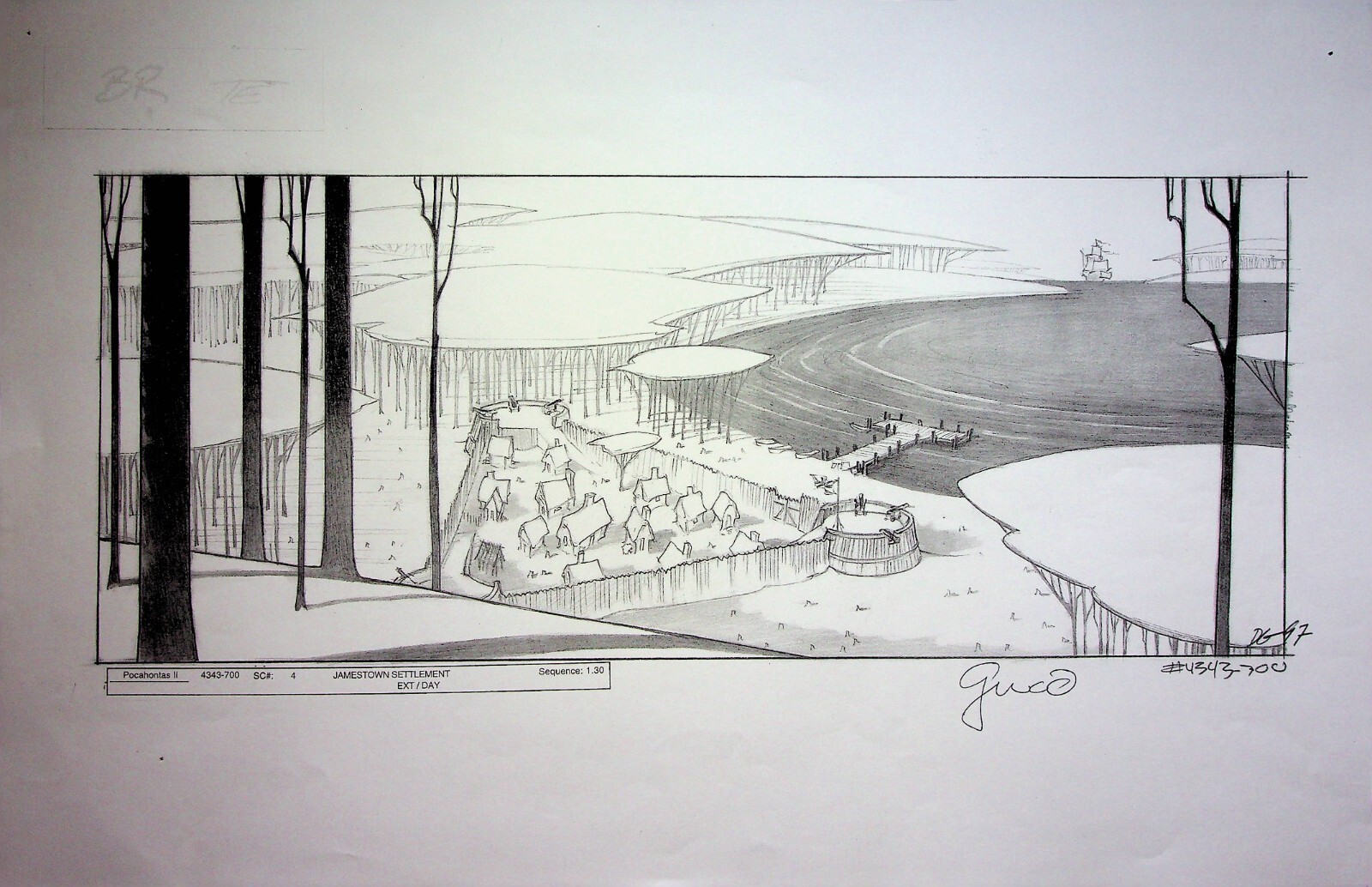 Pocahontas II New World SIGNED Dennis Greco Production Background ...