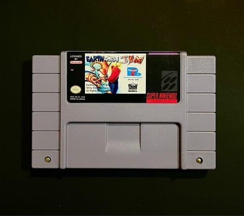 Earthworm Jim (Super Nintendo, 1994, SNES) - Authentic - Cartridge Only ...
