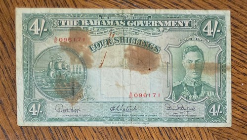 Bahamas 4 shillings , King George VI. Used , rare banknote. | eBay