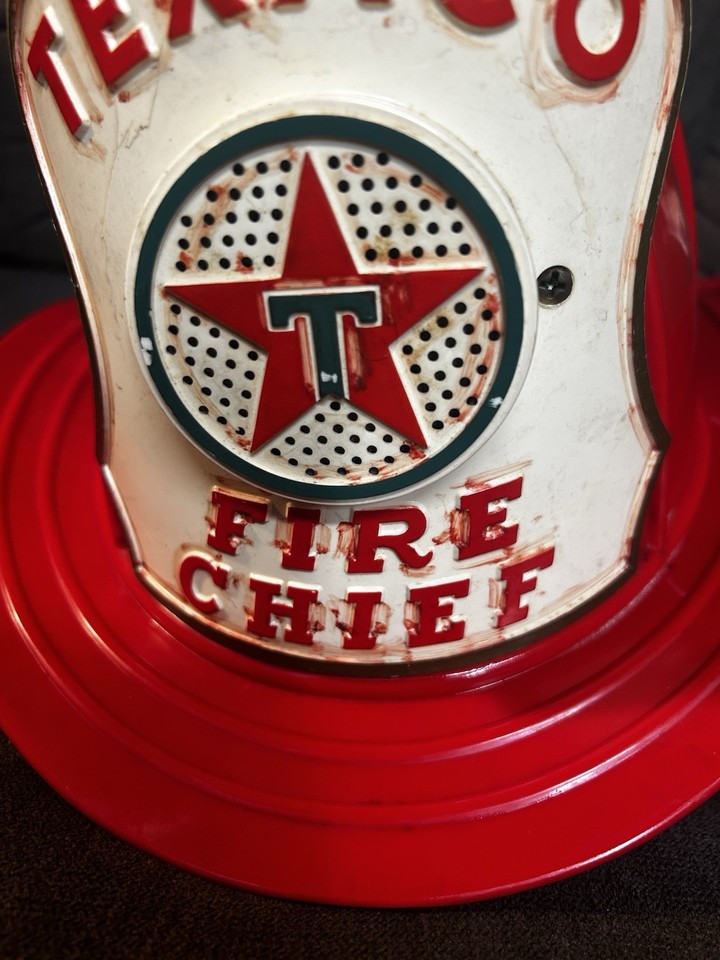 Vintage Texaco Fire Chief Toy Fireman Hat Helmet 1960s USA Powers On | eBay