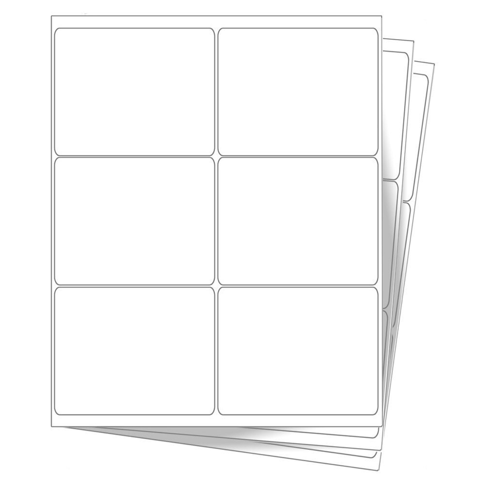 3 1/3" x 4" 6000 Address Shipping Laser Ink Blank Mailing Labels 6UP ...