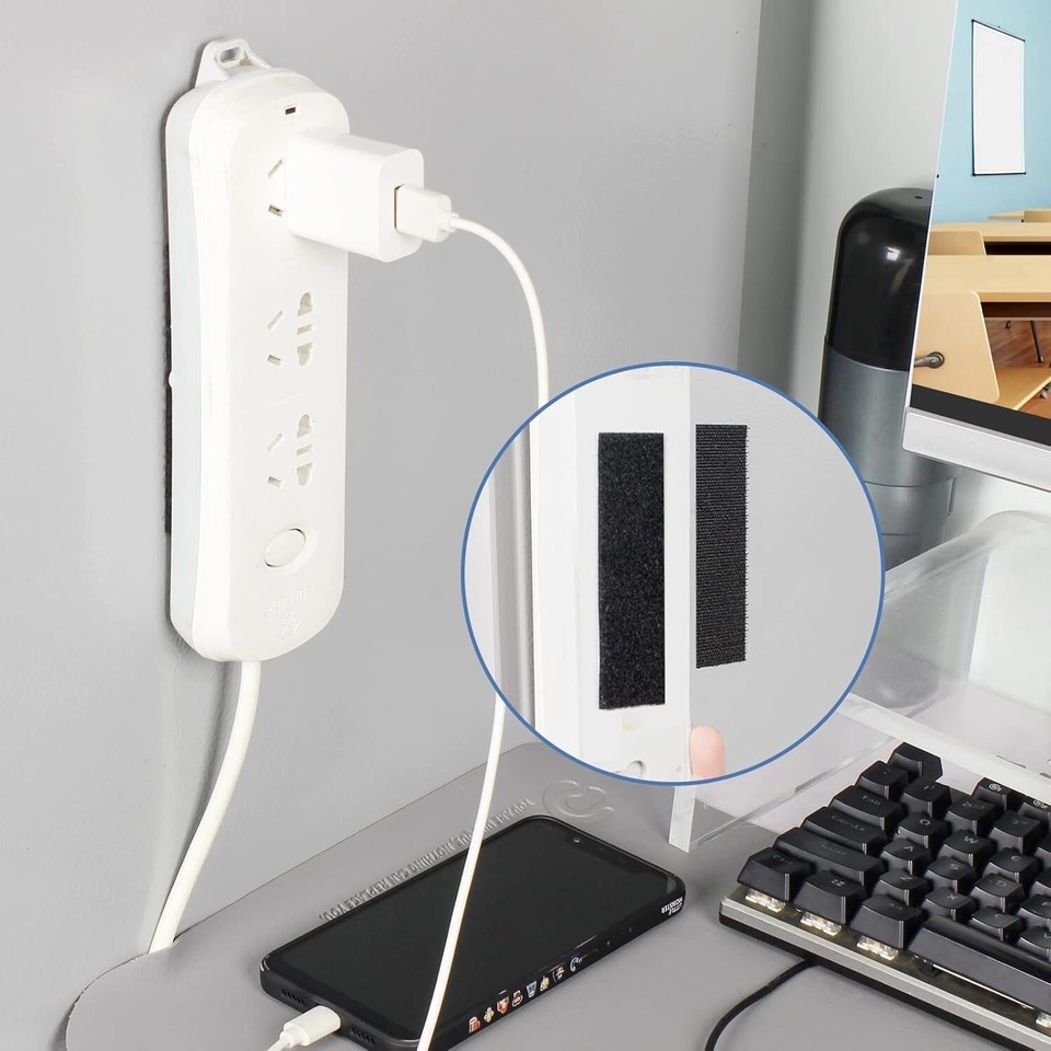 20 Sets Heavy Duty Hook & Loop Adhesive Strips: Sticky Back Fastener ...