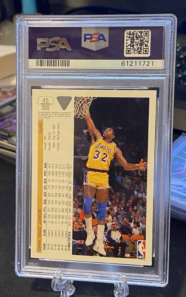 1991 Upper Deck Magic Johnson #45 PSA 9 Lakers | eBay