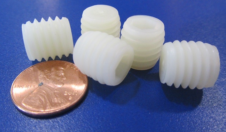 Nylon 66 Plastic Set Screws, Flat Point, 1/2"-13 x 1/2" Length, 25 ...