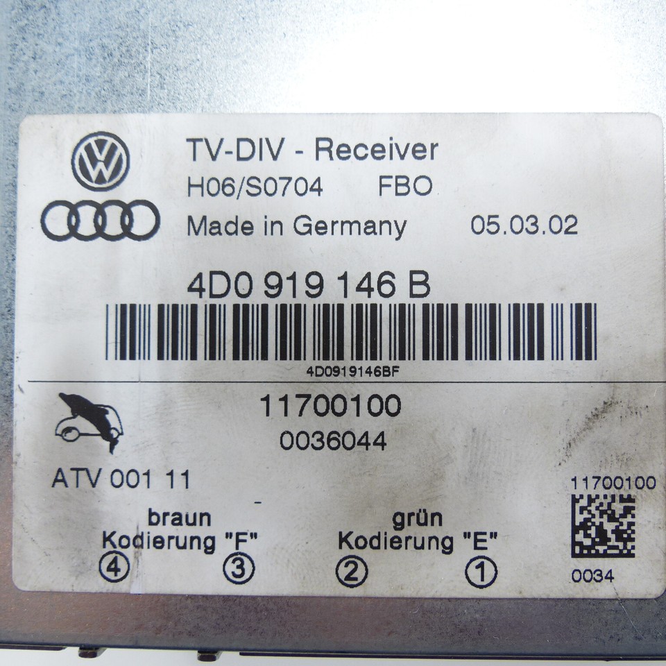 TV Tuner Control Unit Tv-Reciever Div 4D0919146B Audi A3 8L A4 B6 A6 4B ...