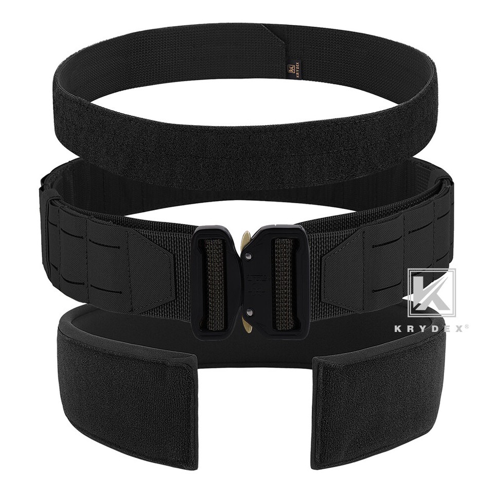 KRYDEX Tactical 2 in Battle Belt Laser Cut MOLLE Inner Belt Padded Anti ...