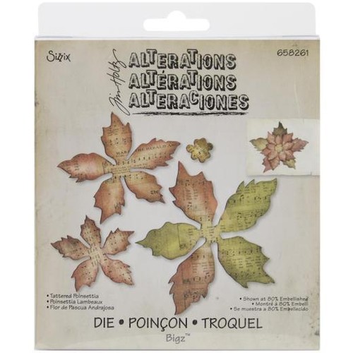 Sizzix Bigz Die 658261 Tattered Poinsettia by Tim Holtz for sale online ...