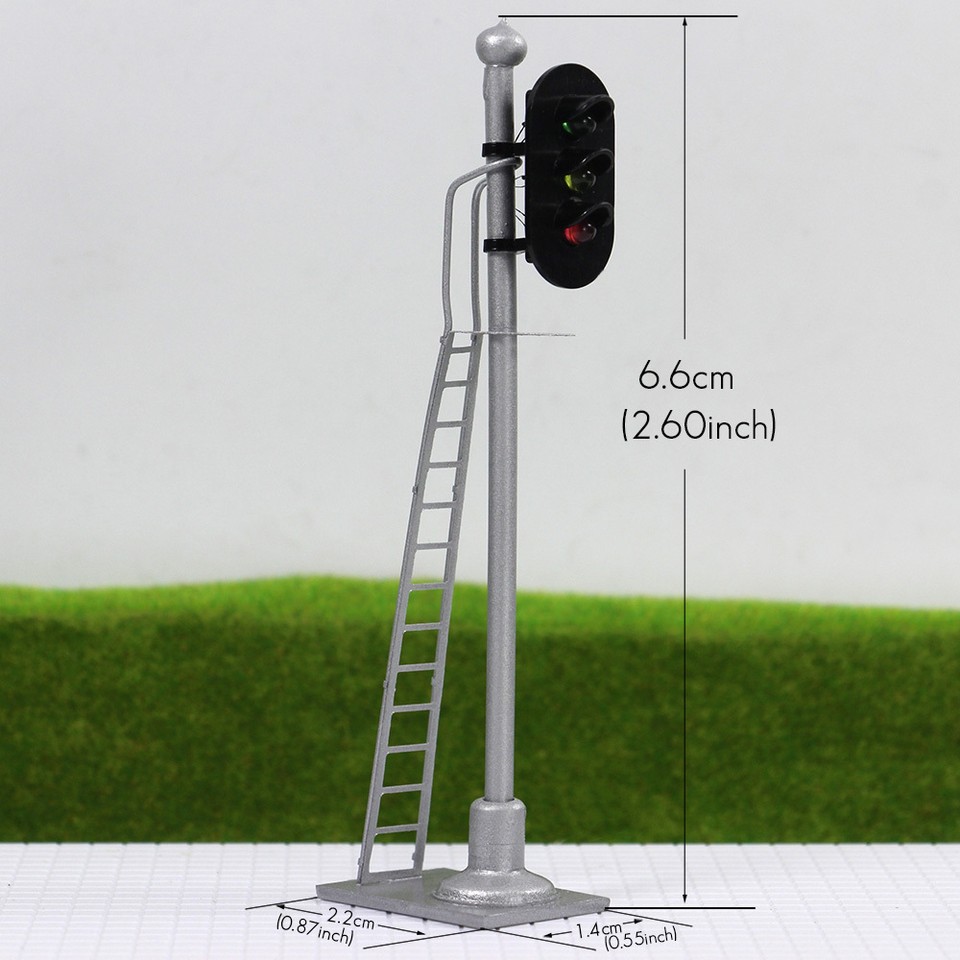 JTD873GYR 3pcs Model Railroad Train Signals 3-Lights Block Signal HO ...