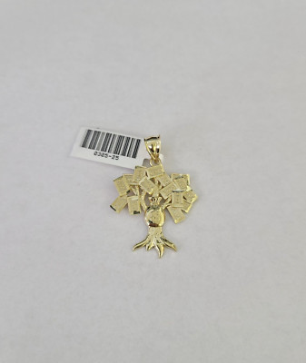 10k Money Tree Charm Pendant REAL 10Kt Religious Yellow Gold Genuine ...