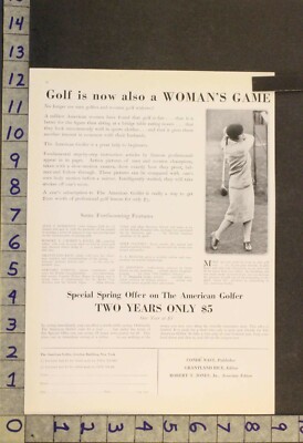1929 SPORT WOMAN GOLF ALEX MORRISON AMERICAN GOLFER PUBLICATION AD WV38 ...