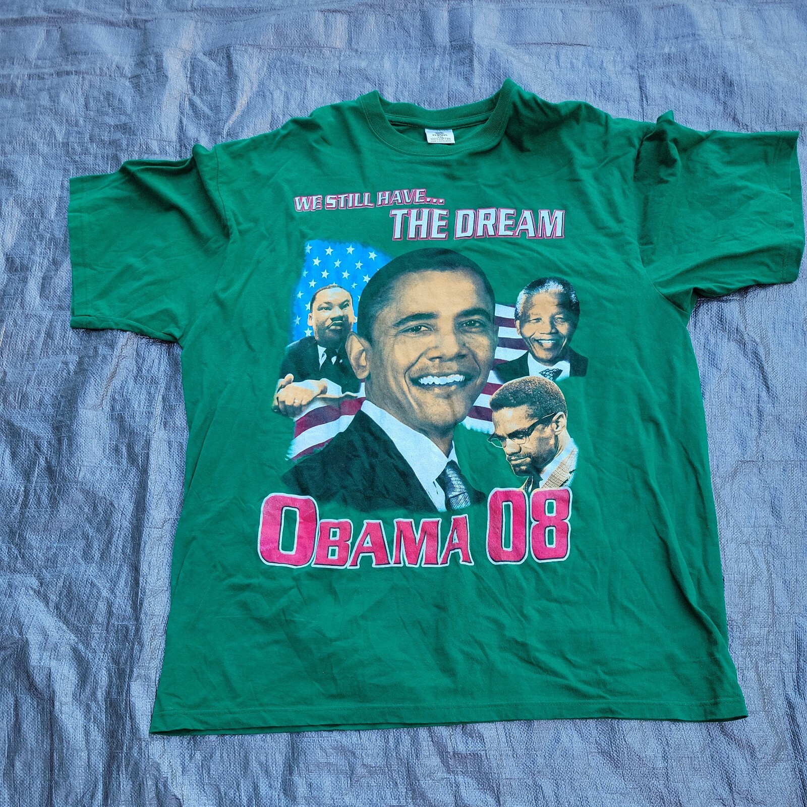Barack Obama 2008 We still Have a Dream MLK Malcolm X Mandela 2 sided ...