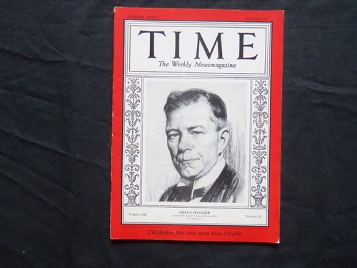 1929 APRIL 22 TIME MAGAZINE - MYRON C. TAYLOR - T 198 | eBay