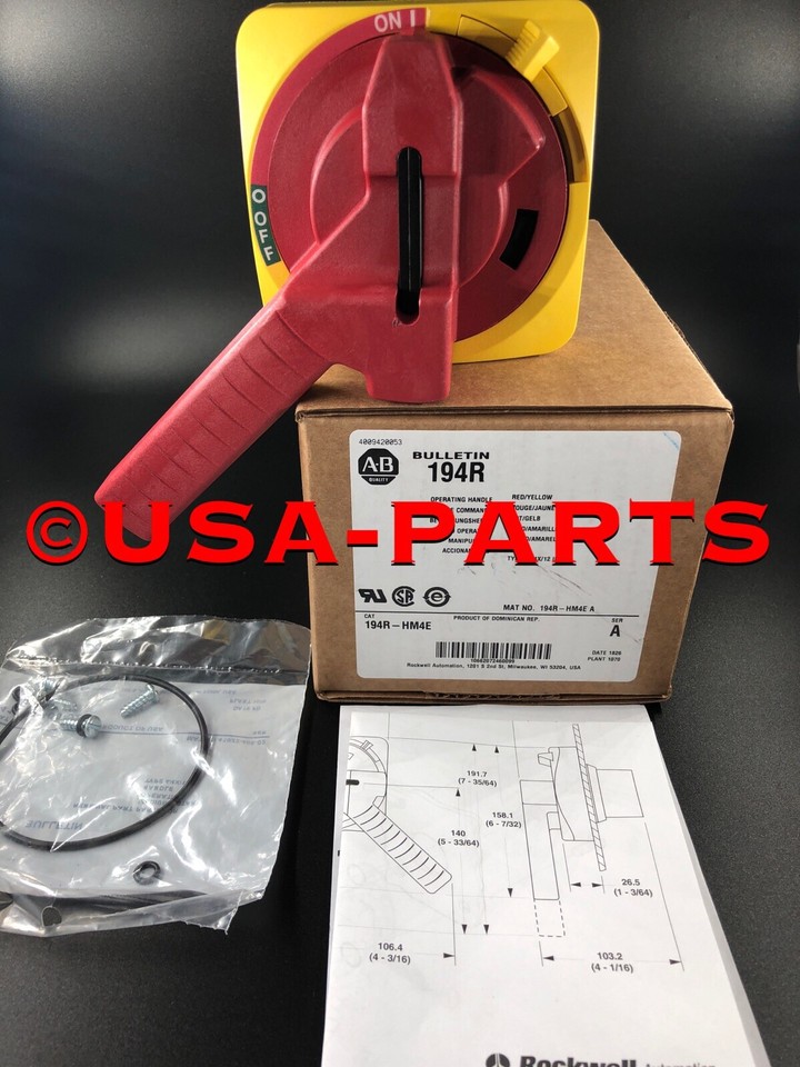 2022 Allen Bradley 194R-HM4E Handle w/ Defeater ** New In Box ** Ships ...