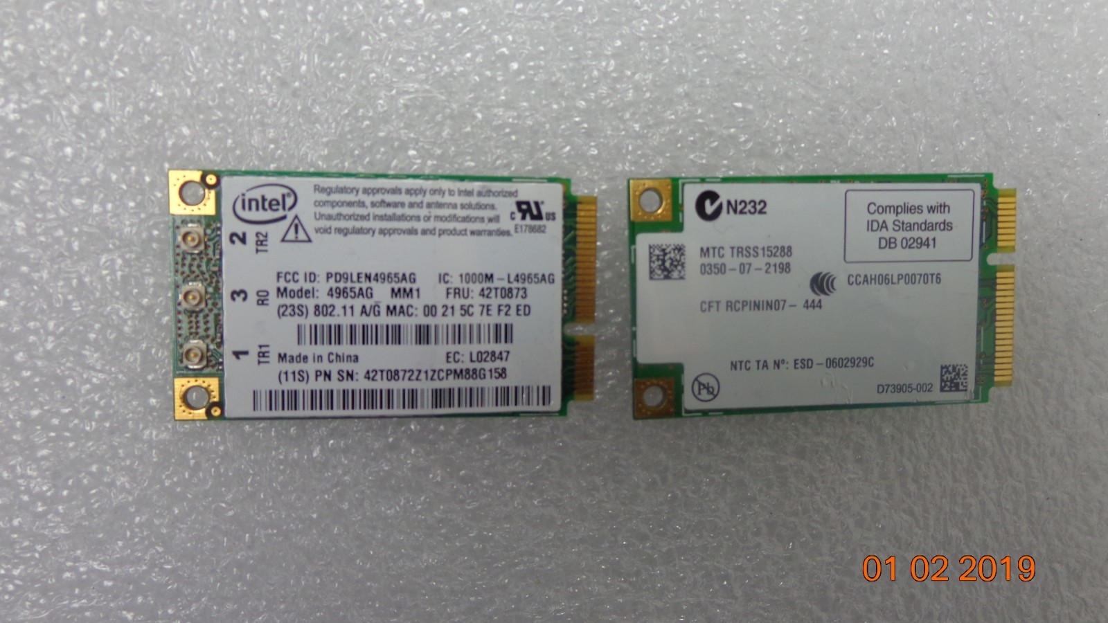 WiFi wireless Cart Intel 4965AG/ FRU 42T0873 Lenovo Thinkpad T61p X61 ...