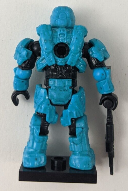 Cyan Spartan Soldier w/ Shotgun Halo Charlie Series Mega Bloks Micro ...