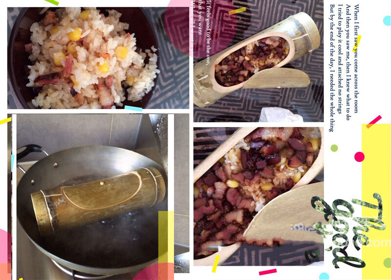 Handmade Natural Bamboo Steamed Rice Barrels Green Steaming Cup Soup ...