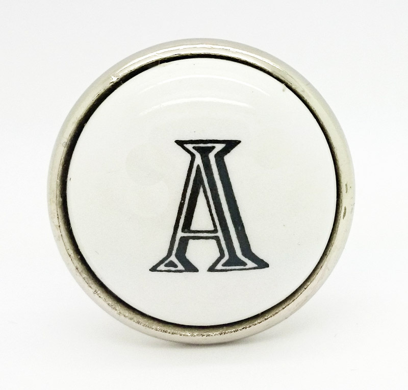 Alphabet Number Letter Cupboard Ceramic Door KNOBS Porcelain Drawer ...