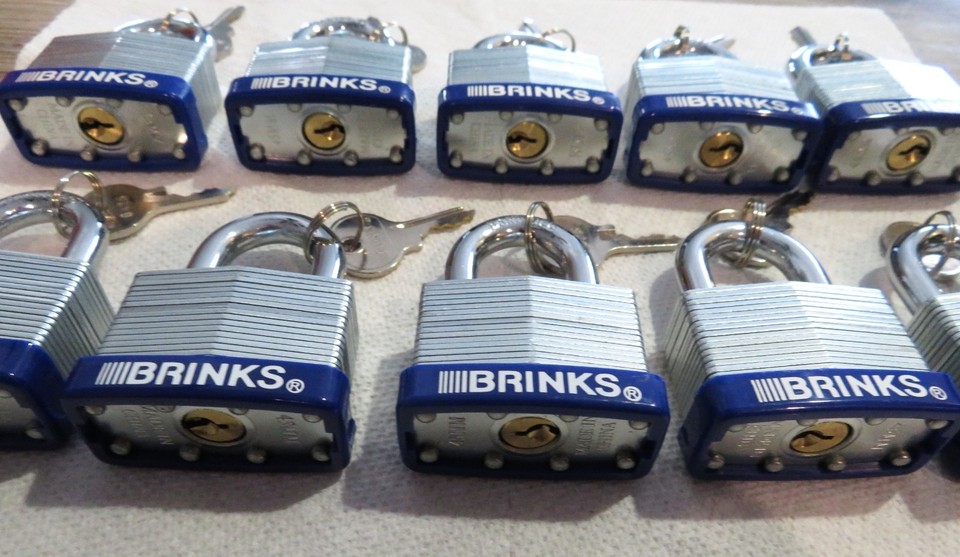 Brinks 44mm / 1-3/4" High Security Laminated Padlocks Set of 10 Keyed ...