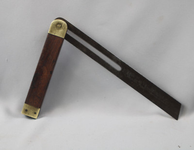 Antique Vintage 10" Adj Sliding T-Bevel Square With Rosewood Brass Trim ...