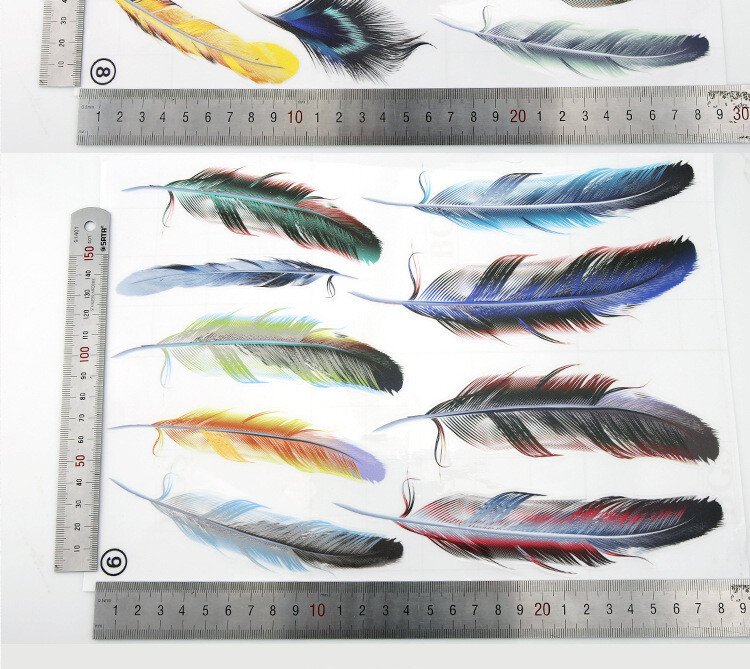 New Distinctive Car Feather Car Stickers Transparent Spray-Painted ...