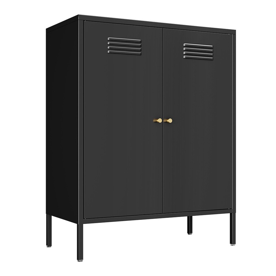 Metal Locker Storage Cabinet Accent Storage Cabinet with 2 Doors for ...