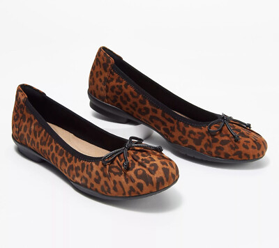 Clarks Collection Leather or Suede Ballet Flats | Leopard | 9M | eBay