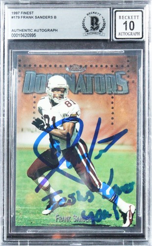 Cardinals Frank Sanders Signed 1997 Finest #179 Card Auto 10! BAS ...