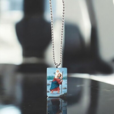 St. Christopher Car Charm on 8" Ball Chain | Religious Car Charm | eBay