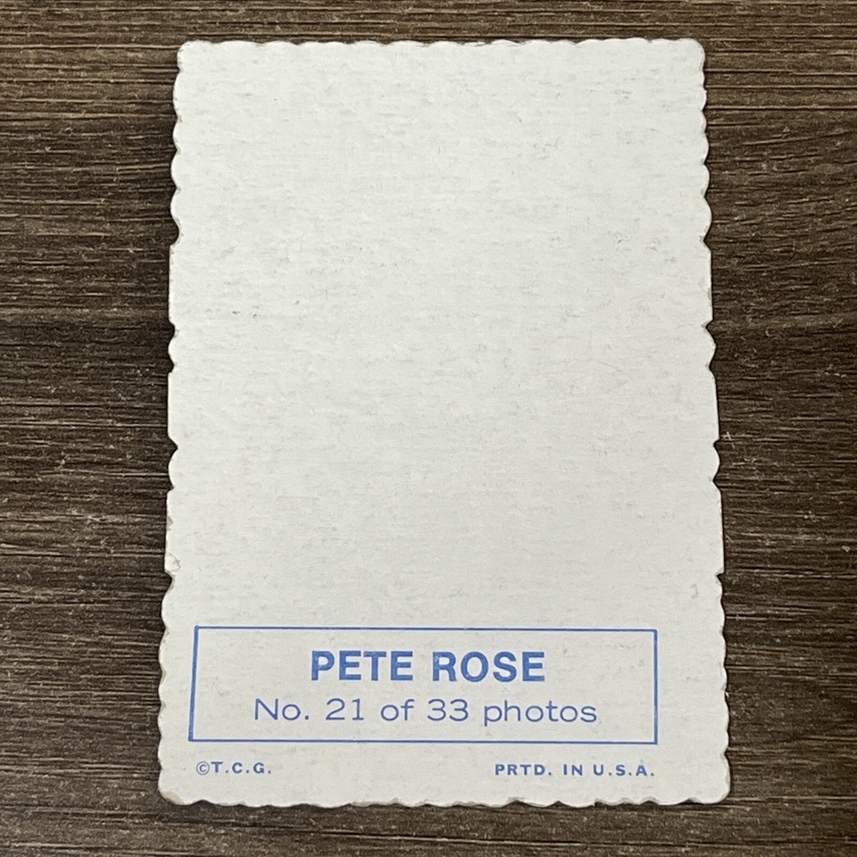 PETE ROSE 1969 REDS HOF TOPPS DECKLE EDGE BASEBALL CARD #21 / 33 PHOTOS ...