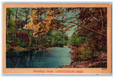 c1940's Greetings from Amsterdam Ohio OH Vintage Posted NYCE Postcard ...