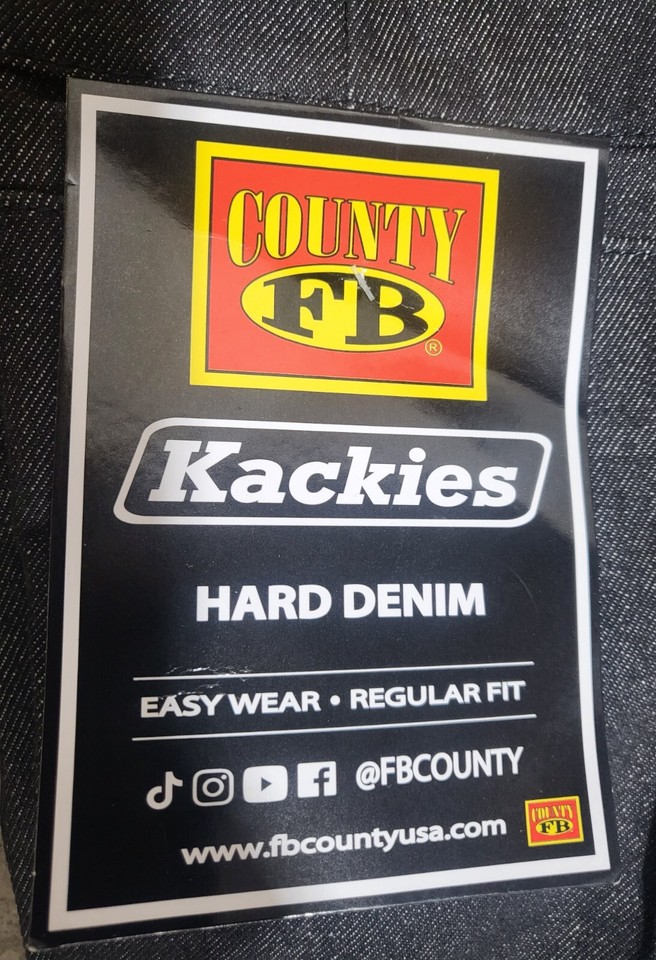 FB County Kackies Hard Denim Pant Pants Indigo Black Blue work casual ...