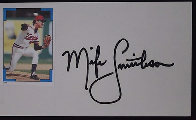 MIKE SMITHSON Minnesota Twins Red Sox Rangers Autographed 3x5 Index ...