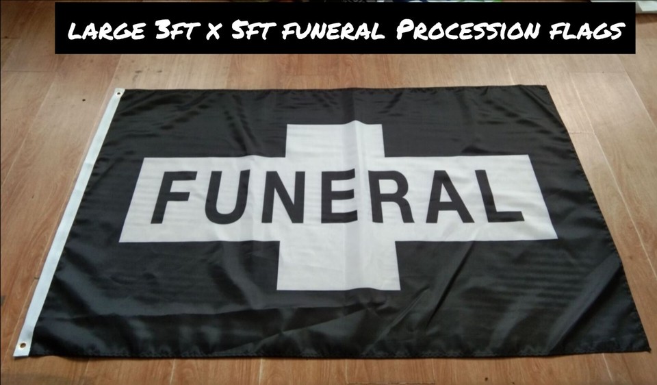 Funeral Procession Flag Large 3ftx5ft Black | eBay