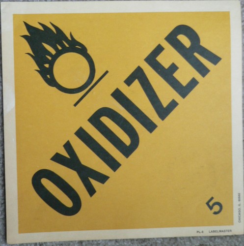 sign/placard Labelmaster PL6 yellow Oxidizer class 5 railroad-car ...
