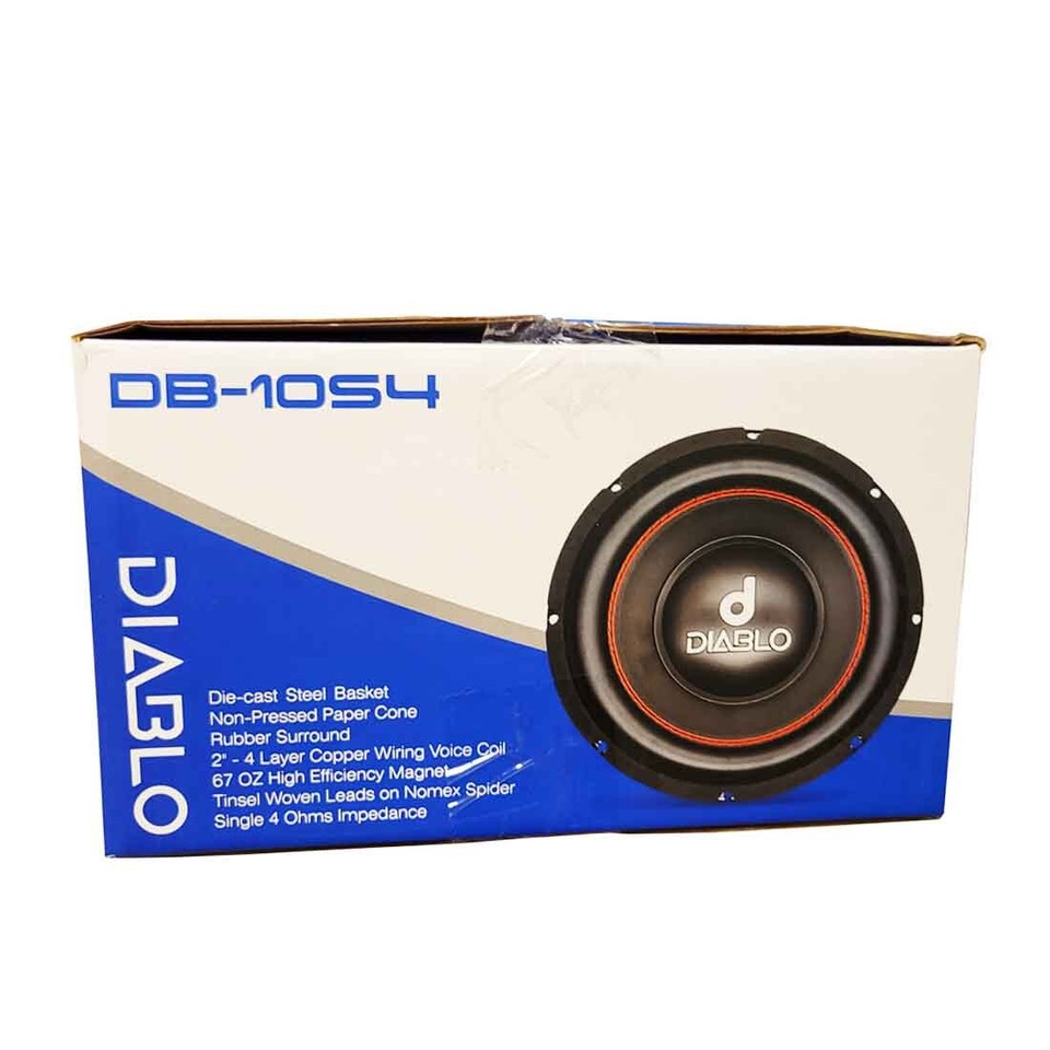 Diablo DB-10S4 10" 2200W Peak Single 4-Ohm Voice Coil SVC Car Audio ...
