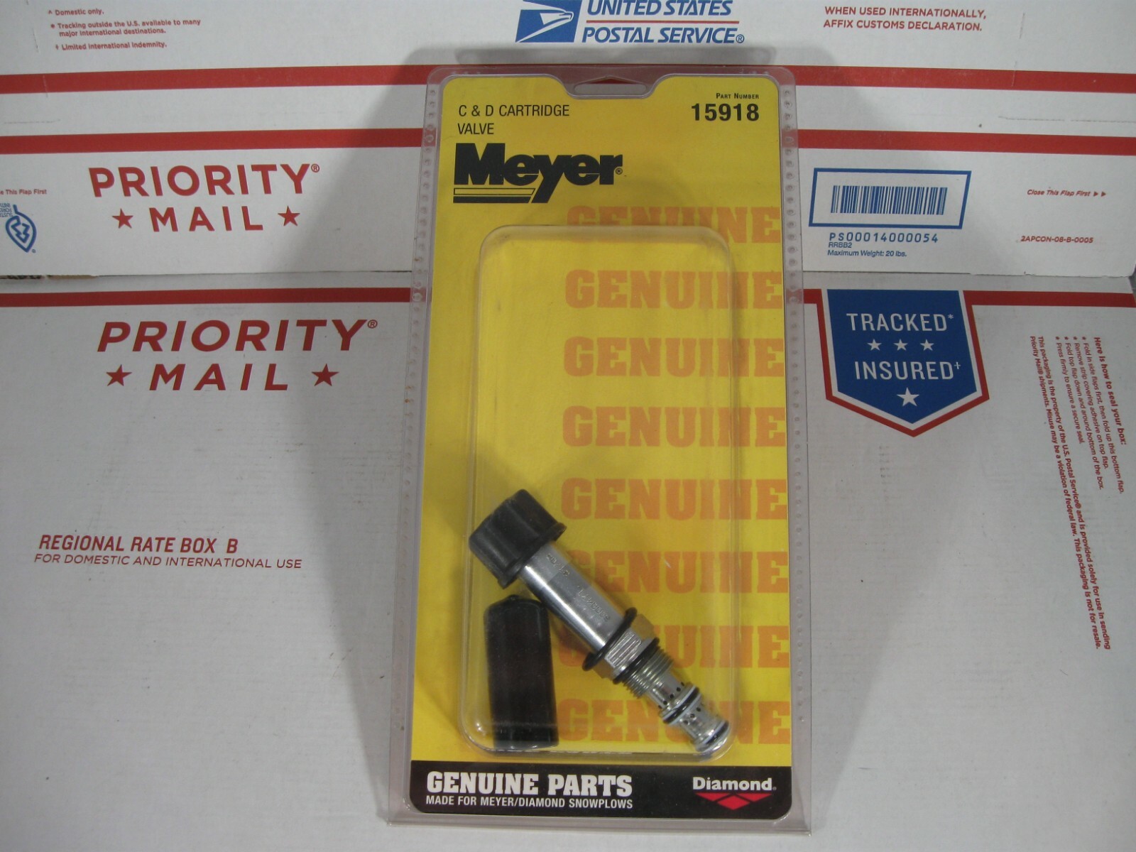(1) MEYER PLOW GENUINE CARTRIDGE VALVE 15918 FOR E-58H E-68 E-78 E-88 V ...