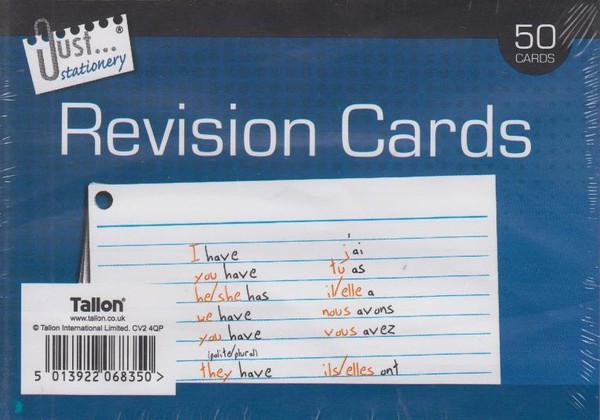 Just Stationery - 50 Revision Note Study Cards 10.5 X15cm Double Sided ...