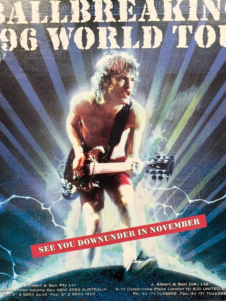 AC/DC original 1996 ADVERT BALLBREAKER WORLD TOUR Angus Young | eBay