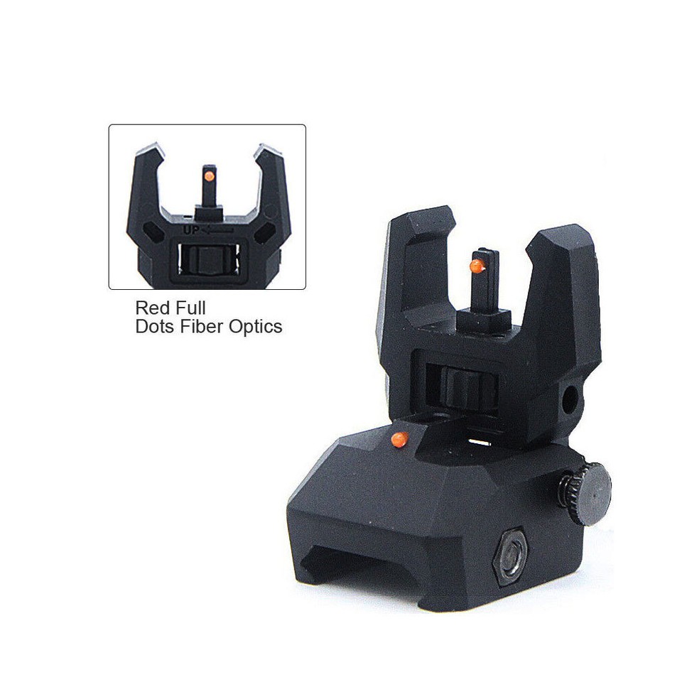 Foldable Iron Sights Flip-up Front and Rear Sight Fiber Optics Dual ...