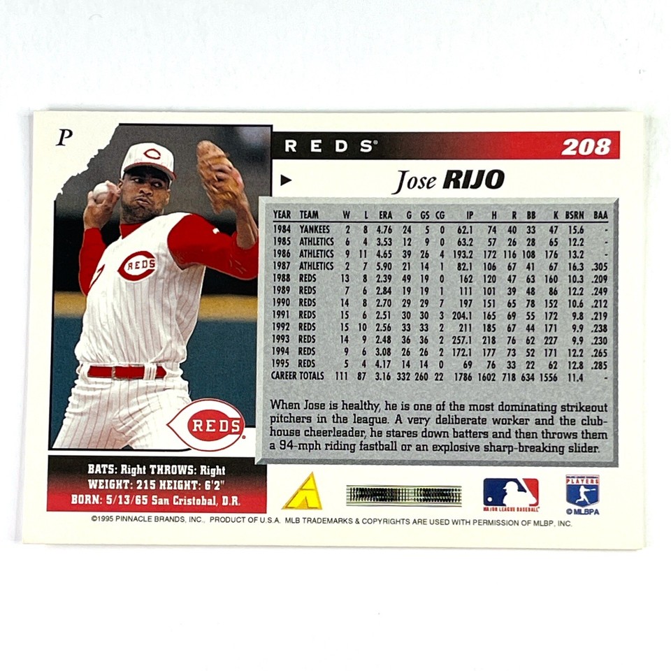 Jose Rijo 1996 Score #209 Cincinnati Reds MLB Baseball | eBay