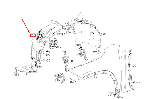 MB B W247 FRONT RIGHT WHEEL HOUSING LINER FRONT PART A1776900204 NO ...