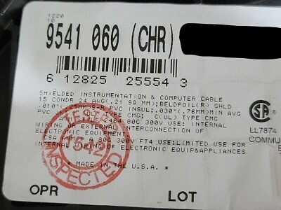 Belden 9541 24/15C EIA RS-232 Shielded Computer/Instrumentation Cable ...