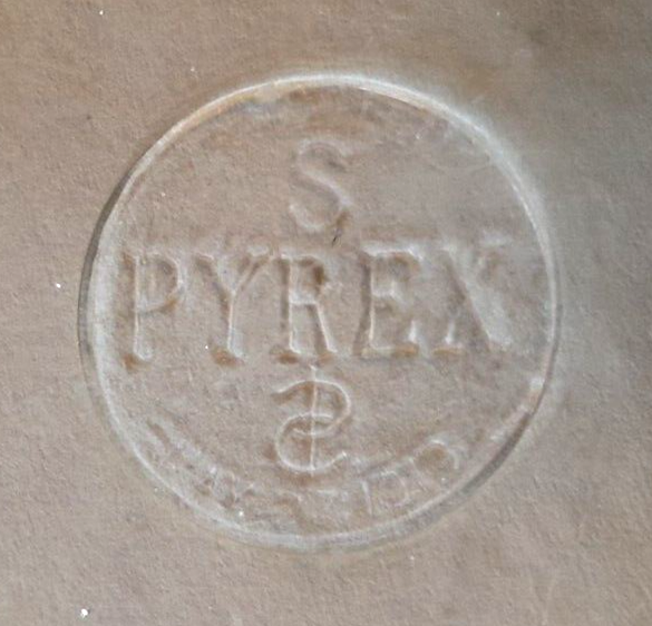 Rare PYREX 210 Pie Plate w/Older 1919 "CG" Backstamp~10.5 x 1 3/8" w ...