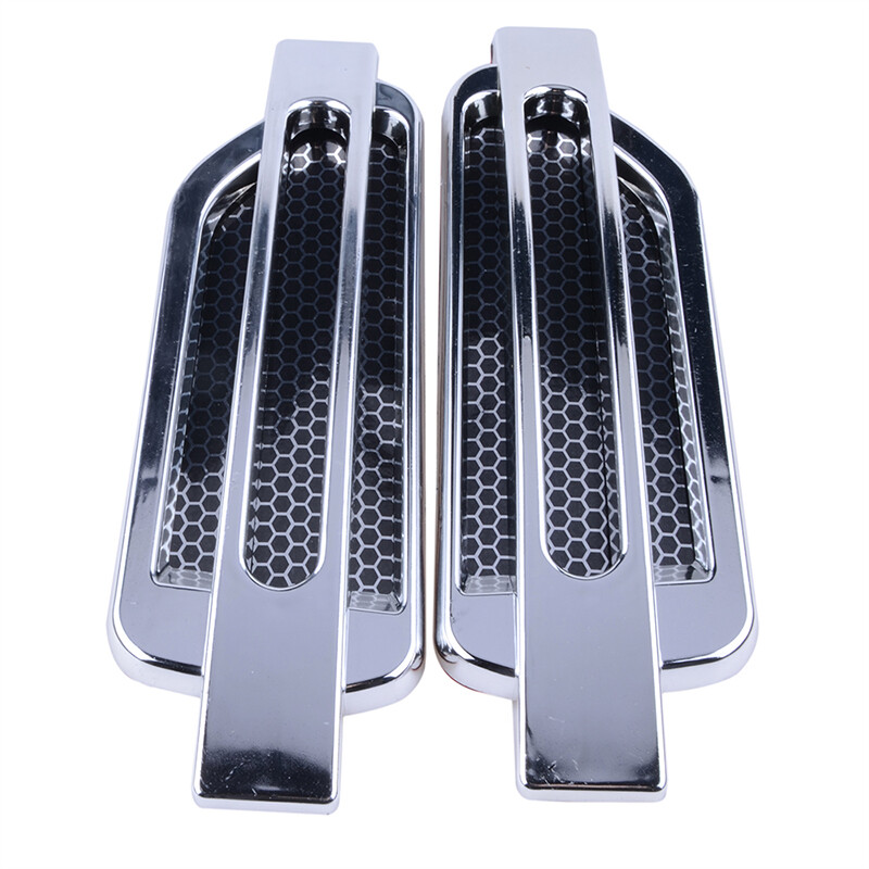 Chrome Car Auto Bonnet Air Intake Flow Side Fender Vent Hood Scoop ...