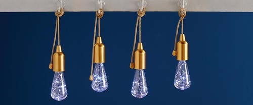 New Improvements 4-Pack LED Edison Firefly Fairy Pull Lights w/ Remote ...